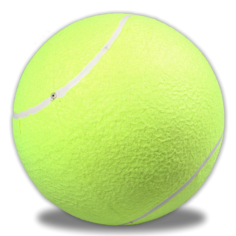 Air inflated jumbo oversize tennis ball